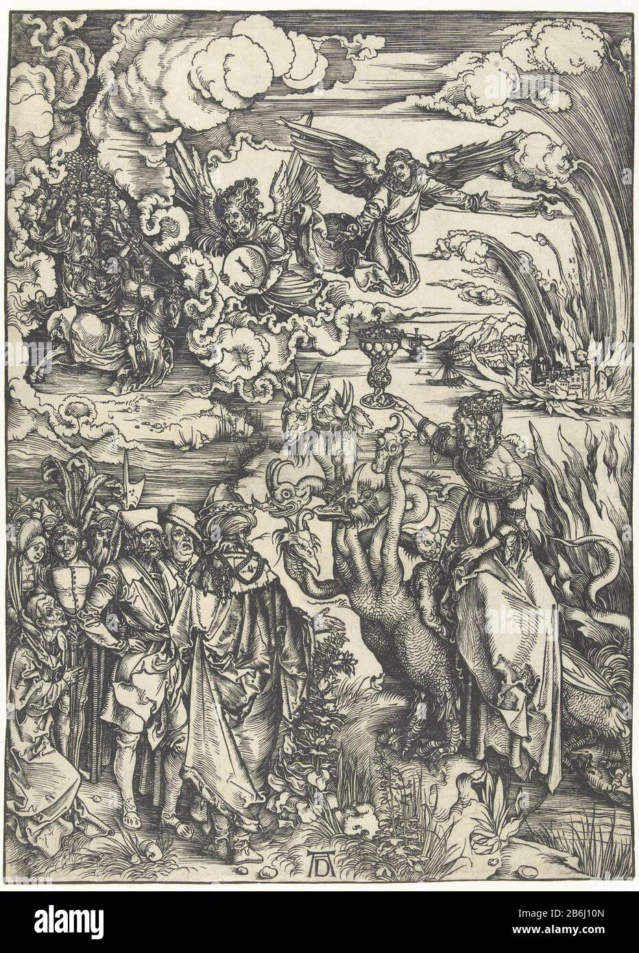 The whore of Babylon A beautifully dressed and coiffed woman riding a ...