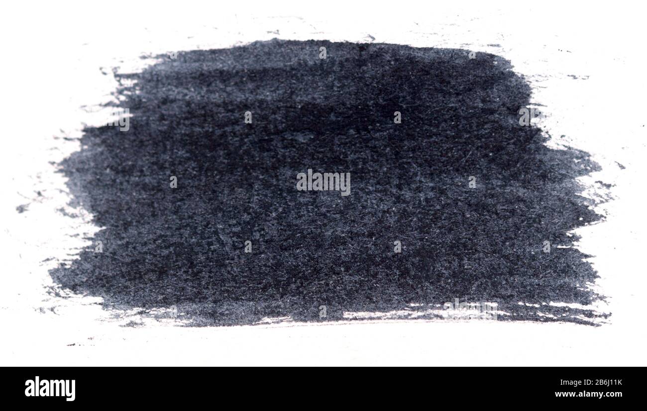 Black ink brush strokes isolated on white background Stock Photo - Alamy