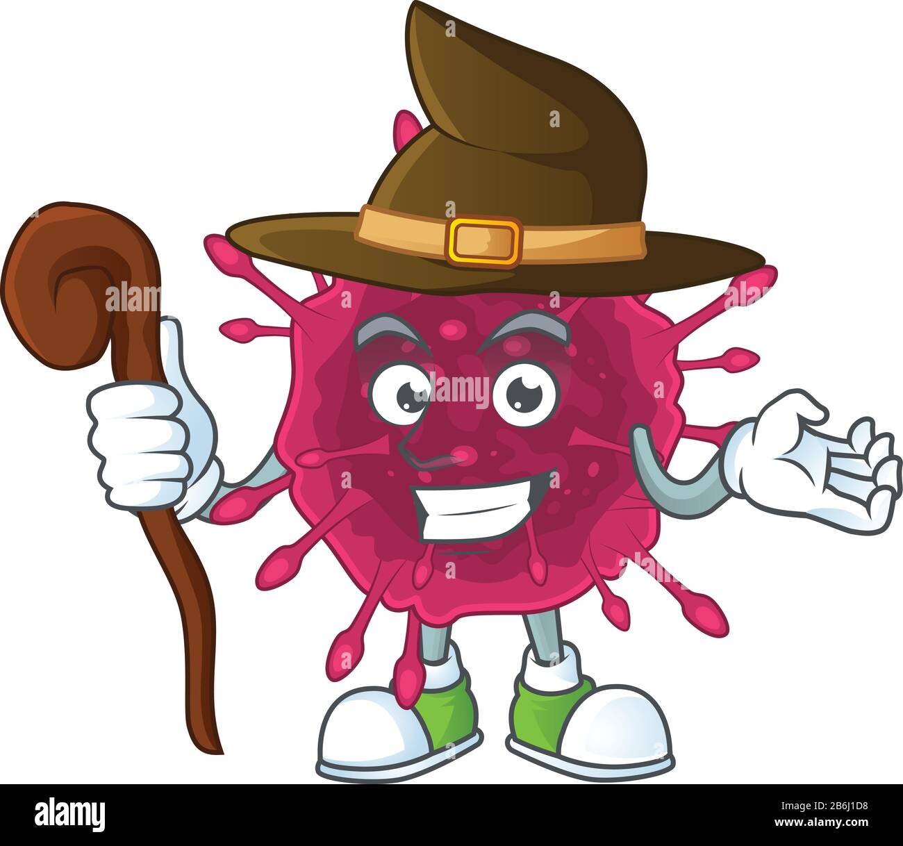 sweet and tricky Witch COVID19 cartoon character Stock Vector Image ...