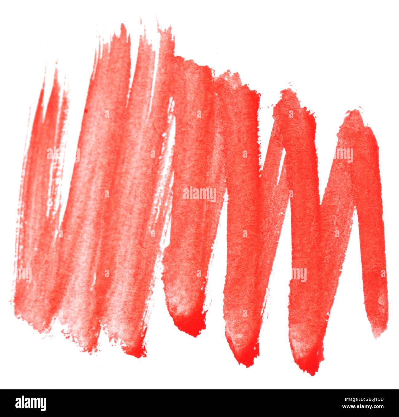 Red paint strokes isolated on white background Stock Photo - Alamy