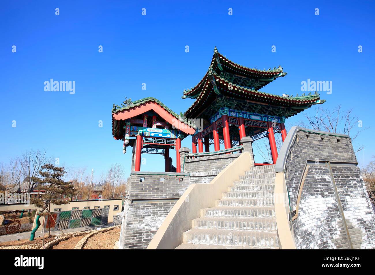 Ancient Chinese buildings are under the blue sky Stock Photo - Alamy