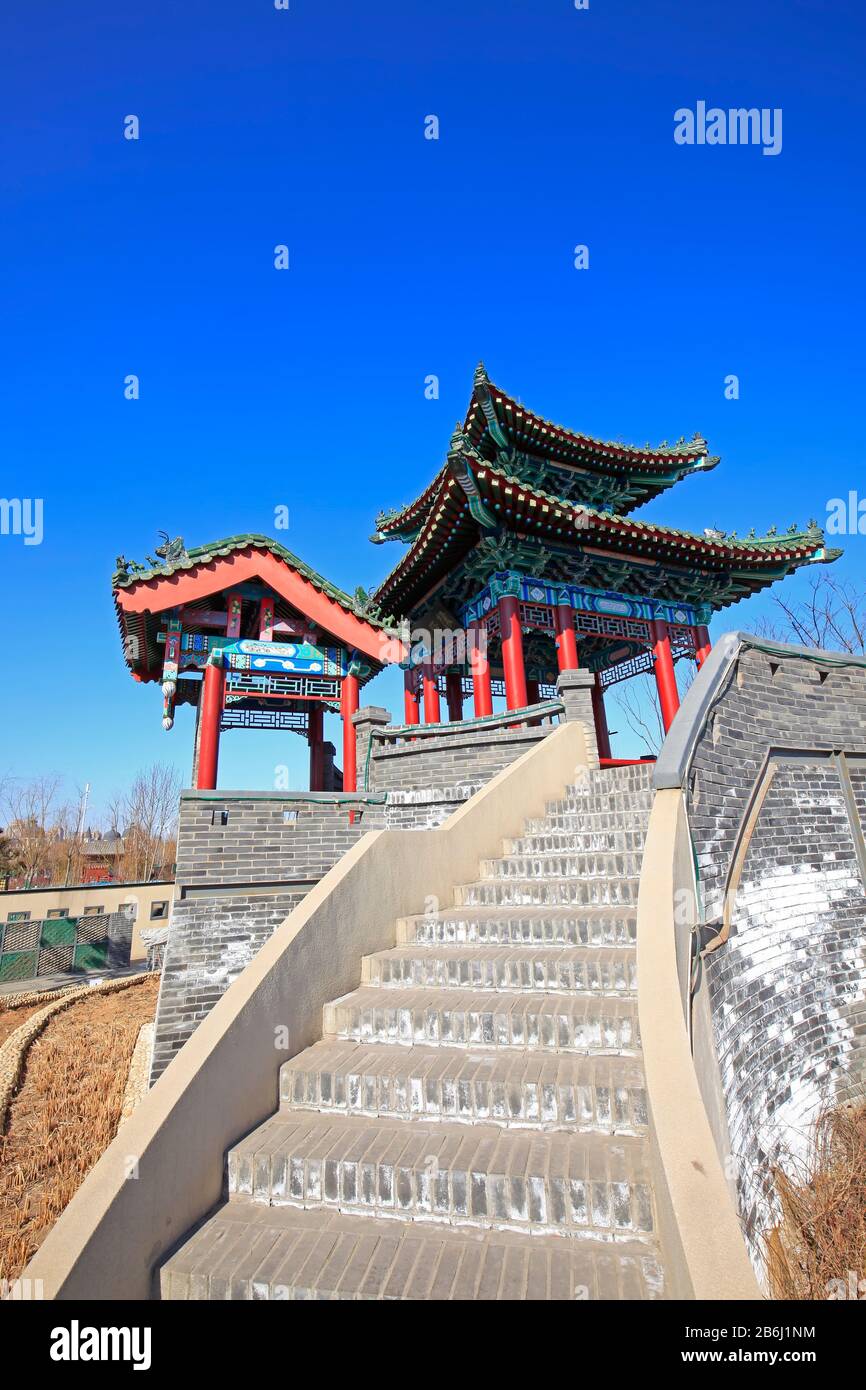 Ancient Chinese buildings are under the blue sky Stock Photo - Alamy