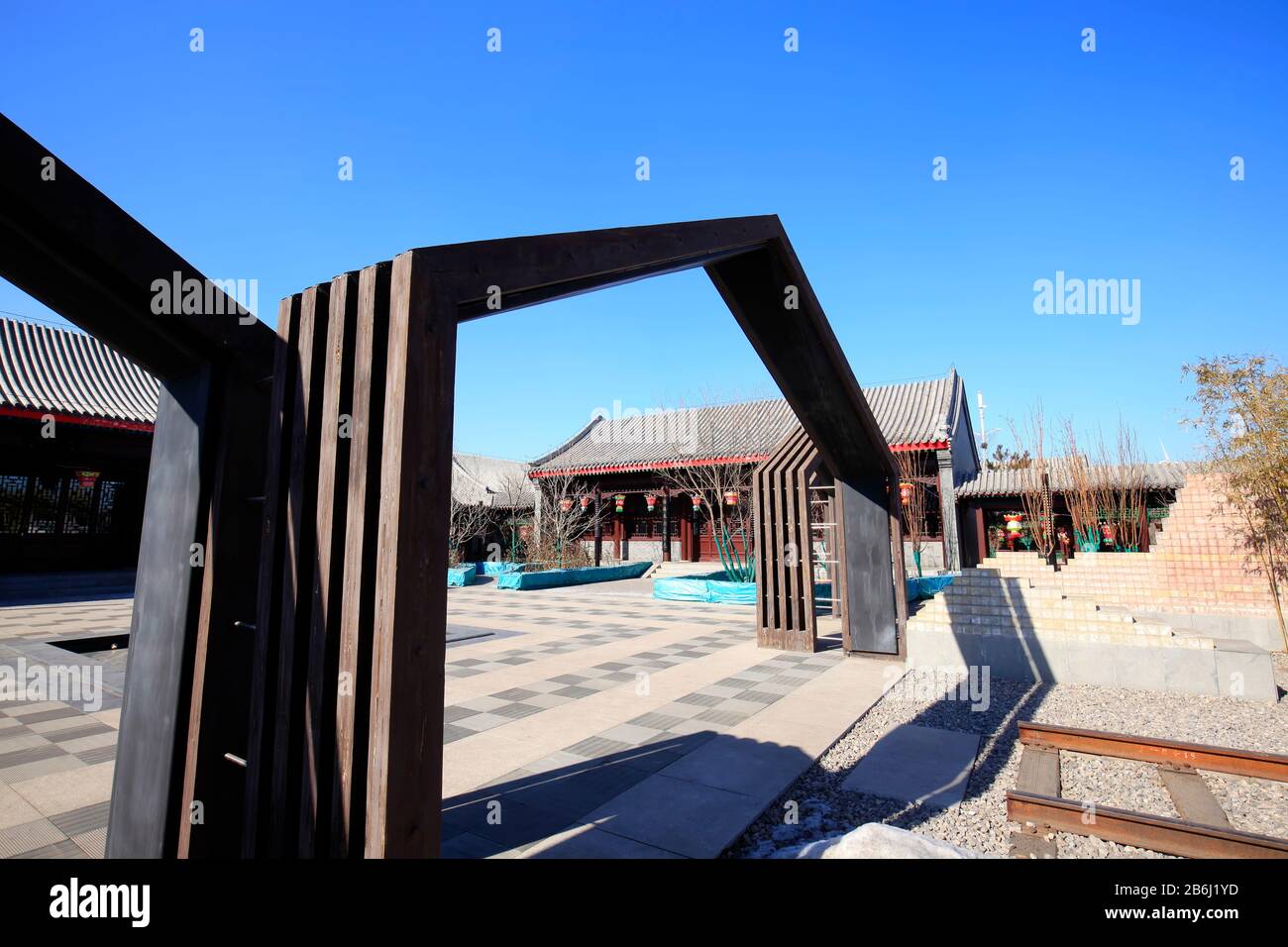 Ancient Chinese buildings are under the blue sky Stock Photo - Alamy