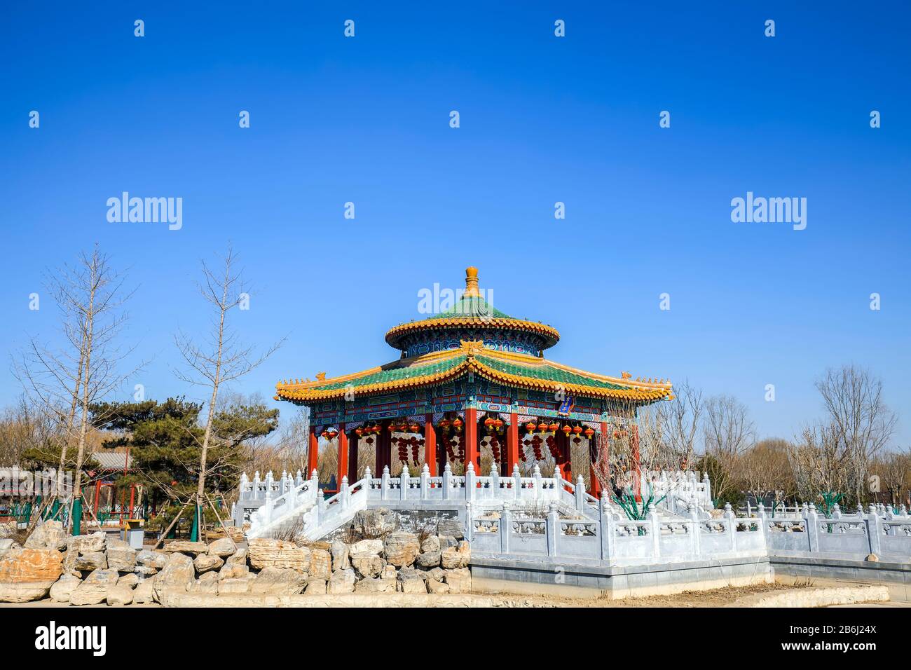 Ancient Chinese buildings are under the blue sky Stock Photo - Alamy