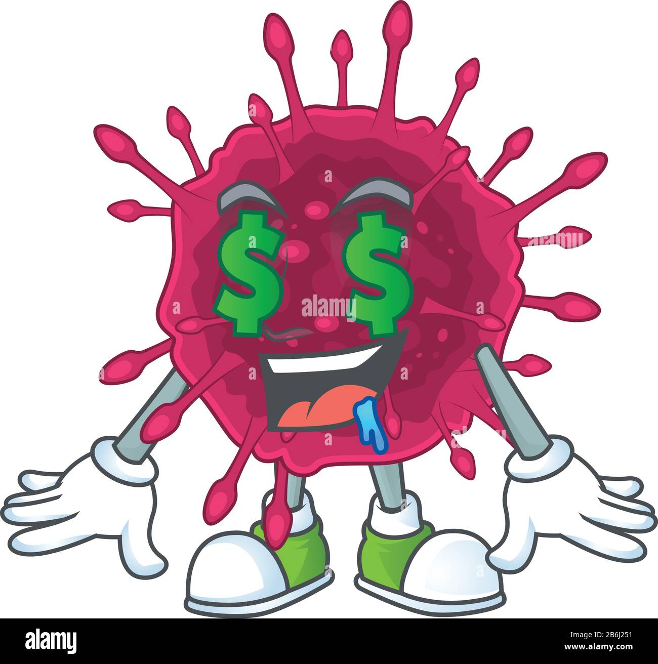 Rich COVID19 with Money eye mascot character concept Stock Vector Image ...