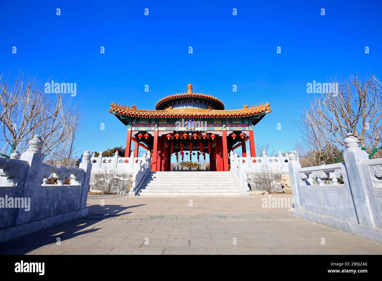 Ancient Chinese buildings are under the blue sky Stock Photo - Alamy