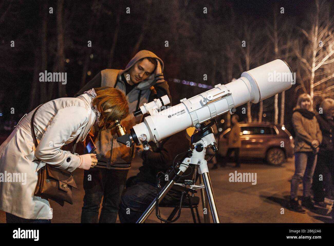 29 APRIL 2017, UFA, RUSSIA: People come to look at the stars and the ...