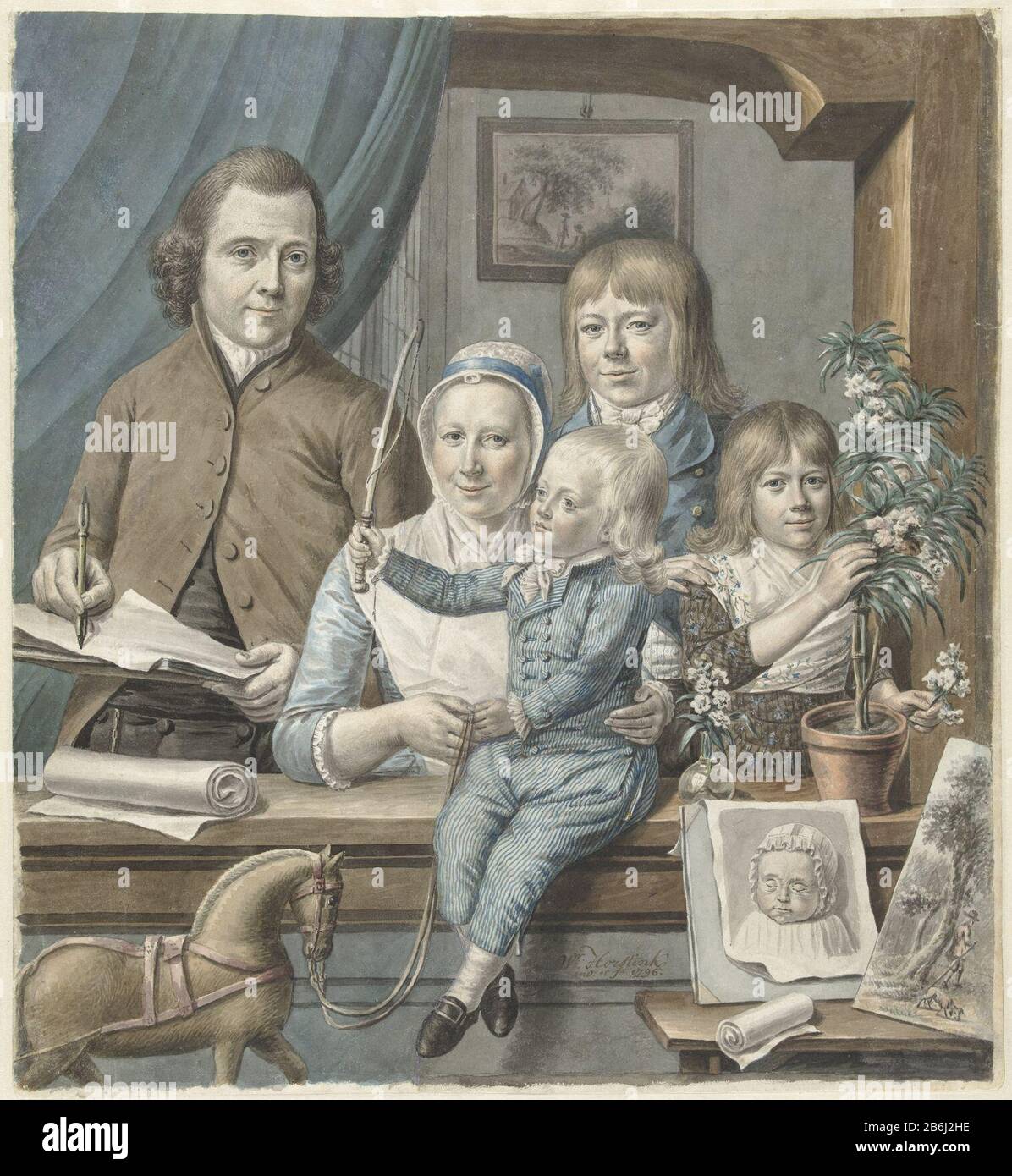 The artist himself and his family Family portrait of the artist and his ...