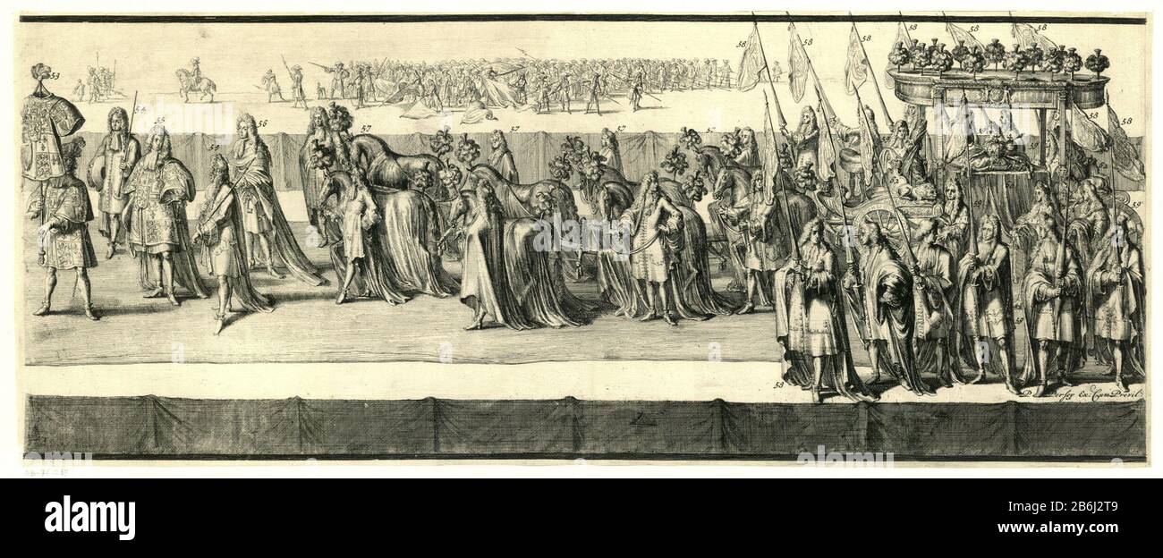 The funeral procession of the queen, third, first half 1695, the death ...