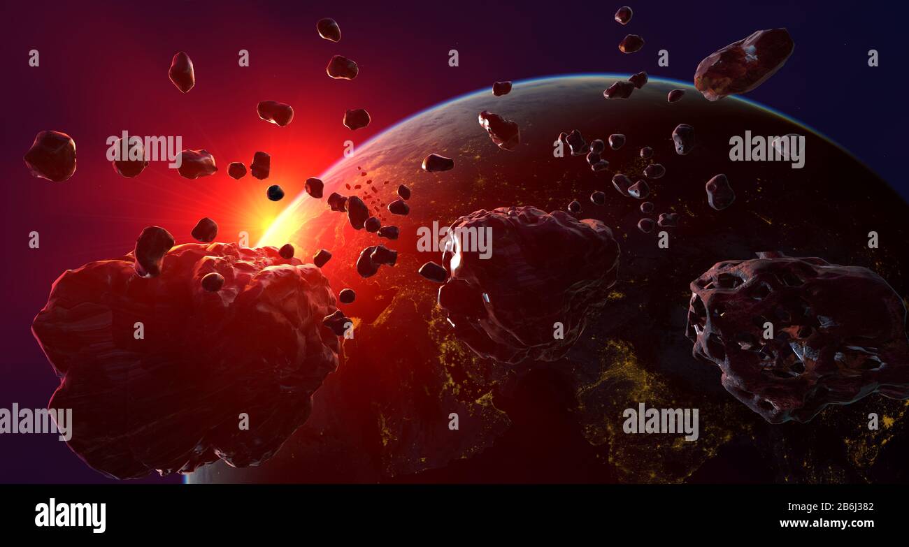 Asteroid hitting the earth hi-res stock photography and images - Alamy