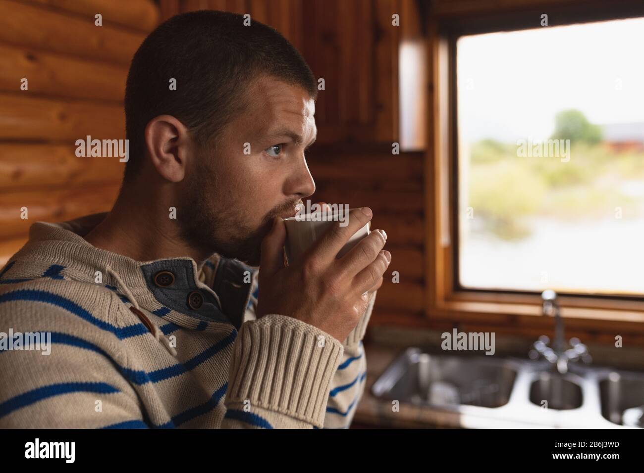 Drinking coffee from a mug hi-res stock photography and images - Alamy
