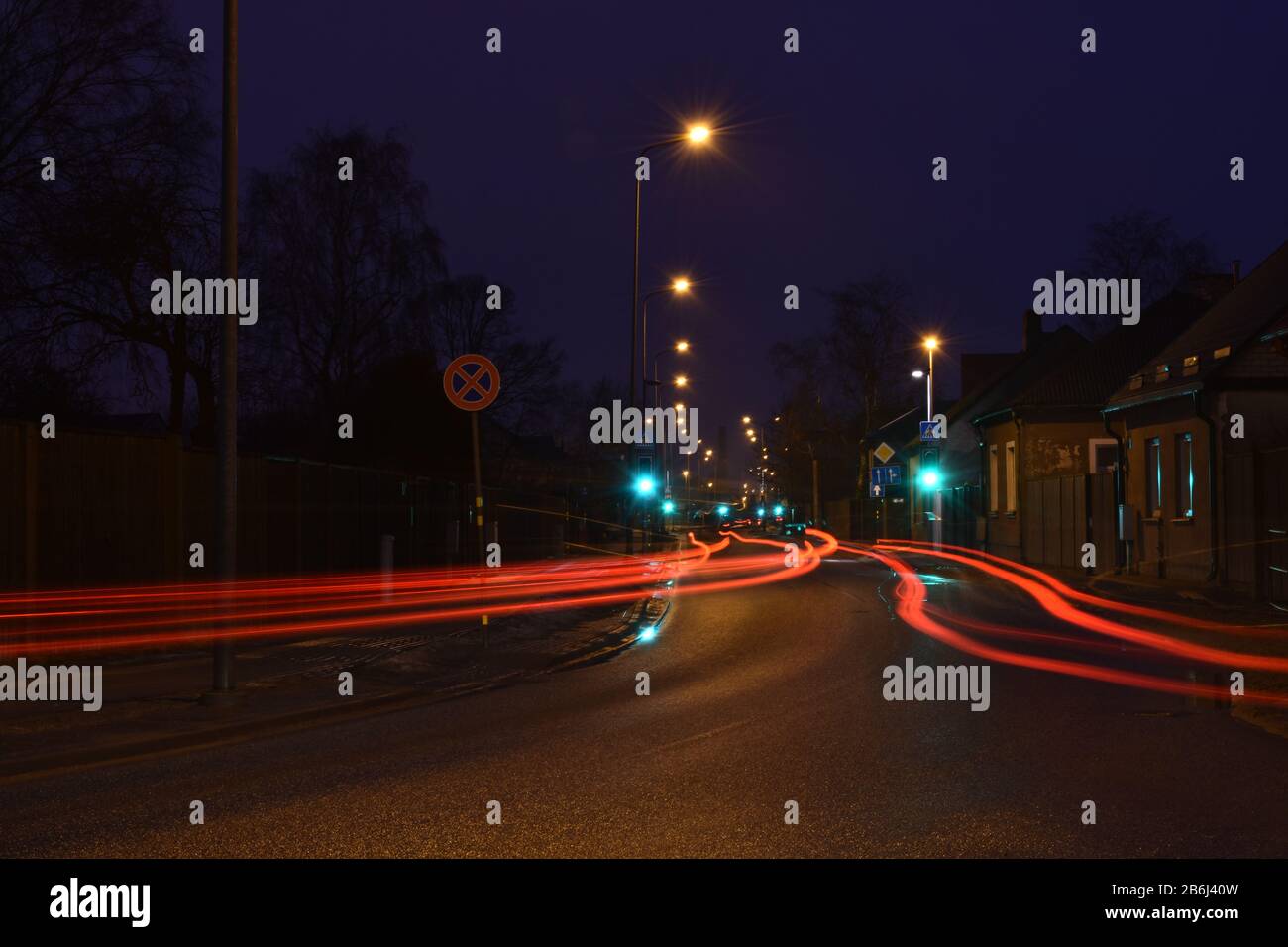 Urban long exposure traffic light trails Stock Photo - Alamy