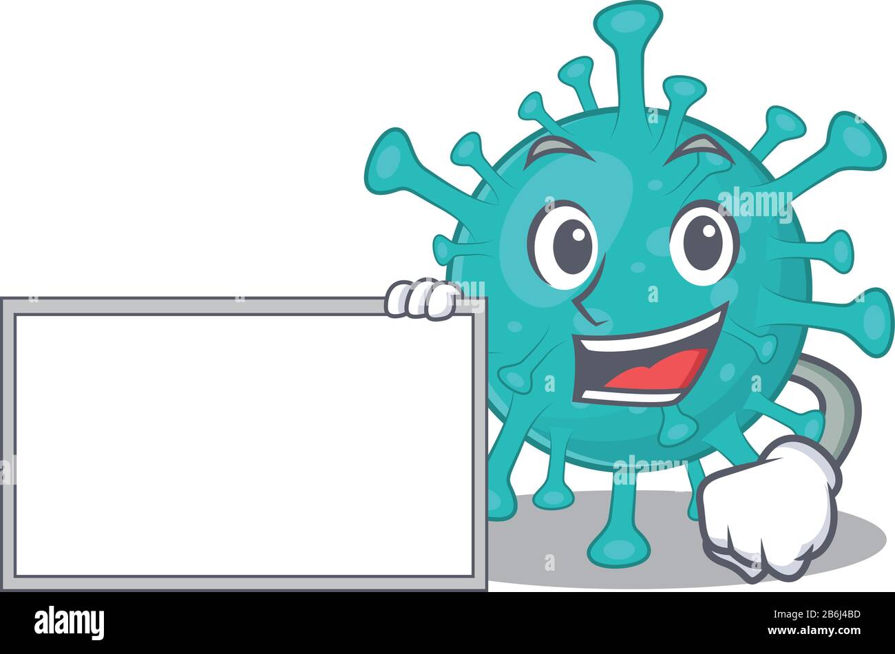 Corona zygote virus with board cartoon mascot design style Stock Vector ...