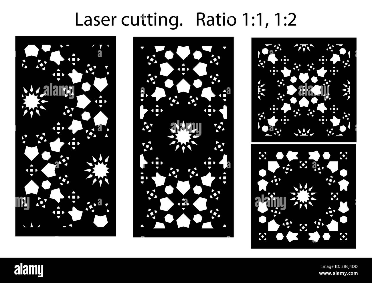 Set of decorative vector panels for laser cutting Stock Vector Image ...