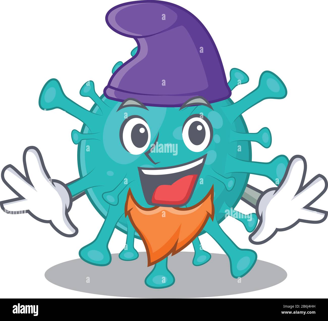 Cute and funny corona zygote virus cartoon character dressed as an Elf ...