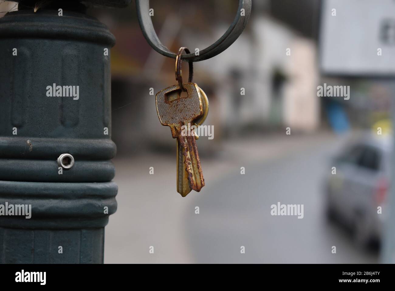 Old rusty key hanging on hi-res stock photography and images - Alamy
