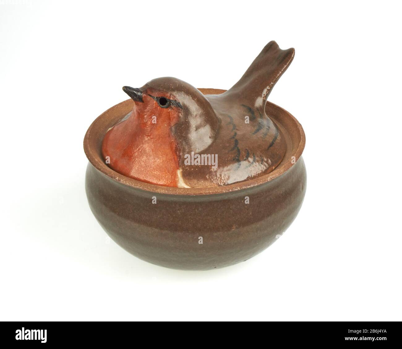 Vintage Barbara Colls Studio Pottery robin stoneware pot and cover ...