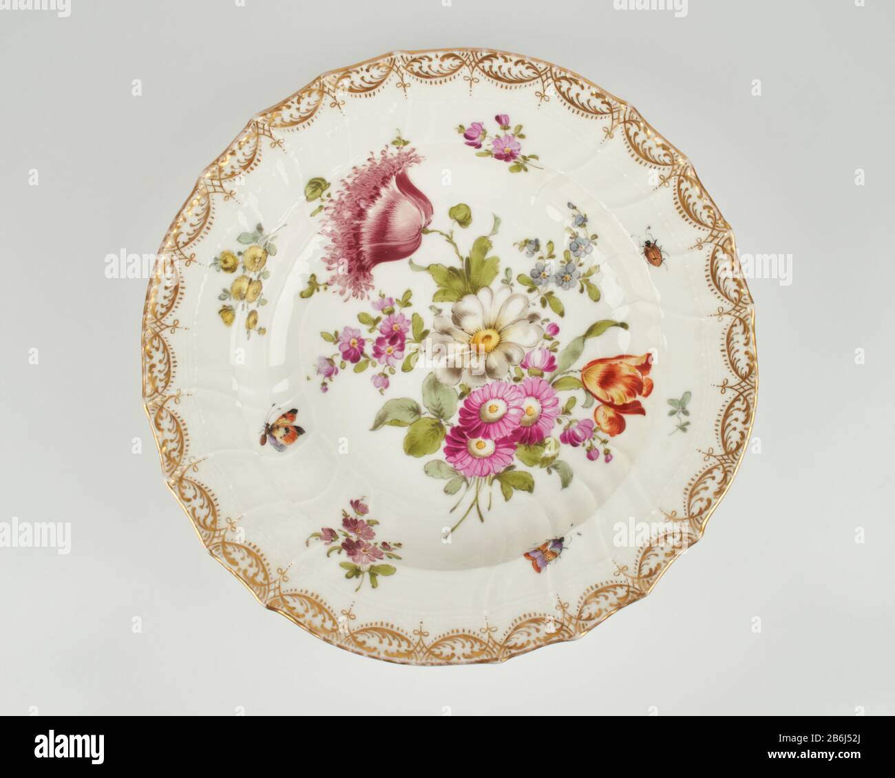 Antique 19th century KPM Berlin flowers and insects porcelain plate ...