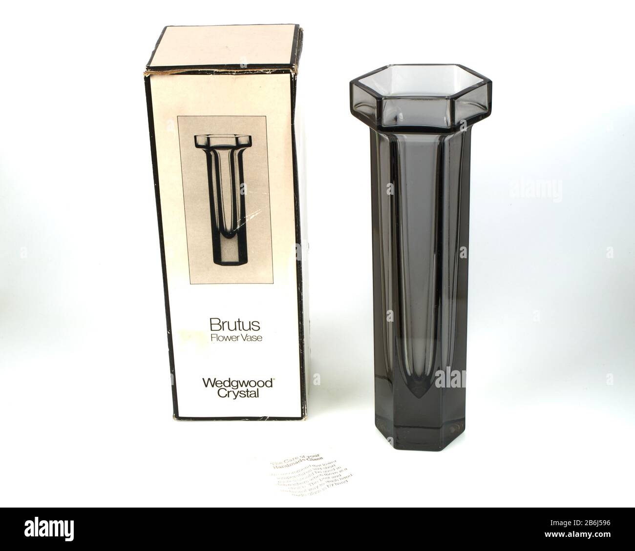 Vintage 1980s Wedgwood 10inch “Brutus” glass vase designed by Frank ...