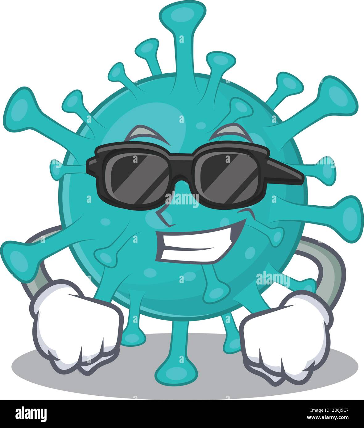 Super cool corona zygote virus mascot character wearing black glasses ...