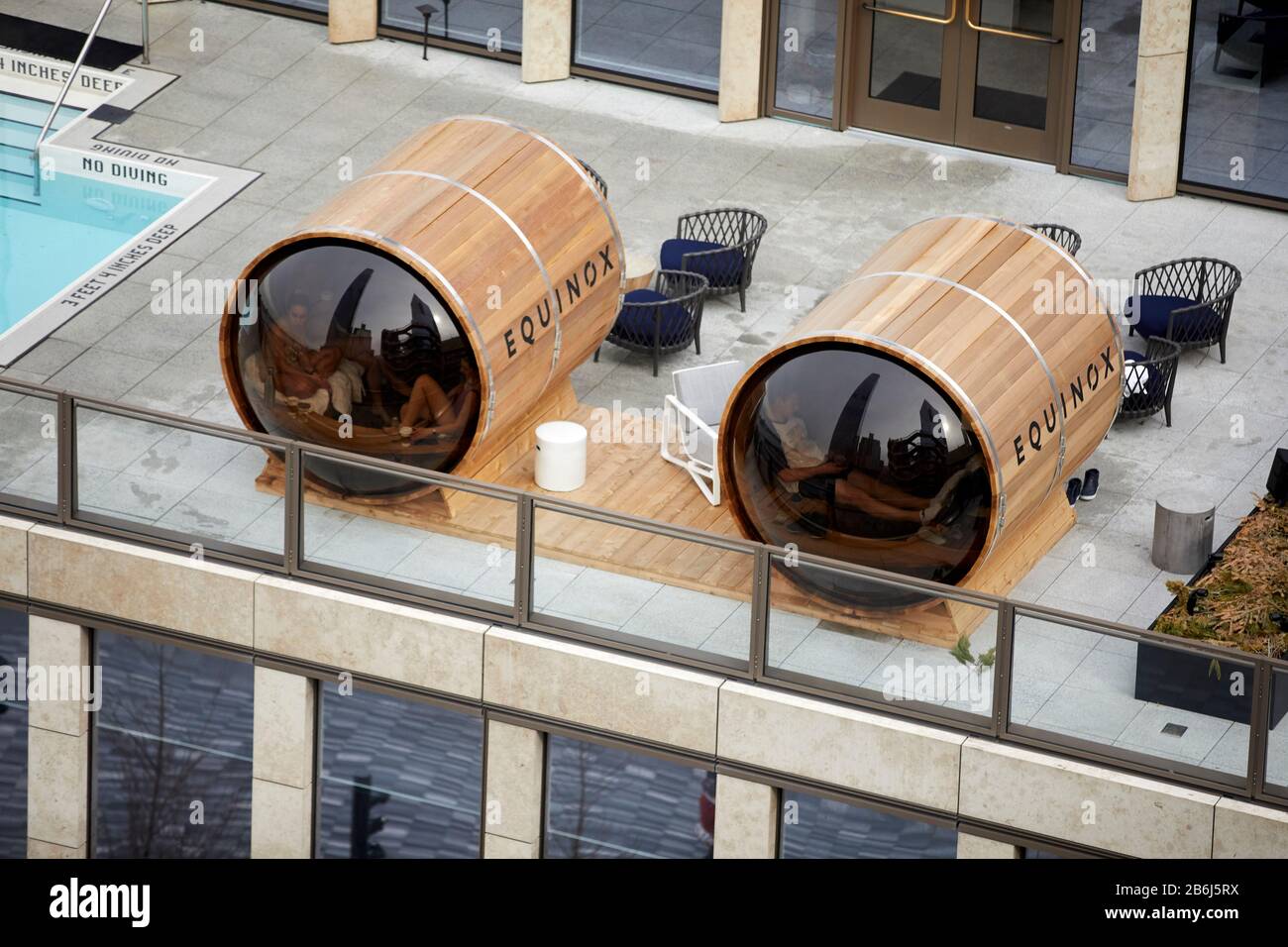 New York city Manhattan Equinox Hotels Hudson Yards balcony with spa ...