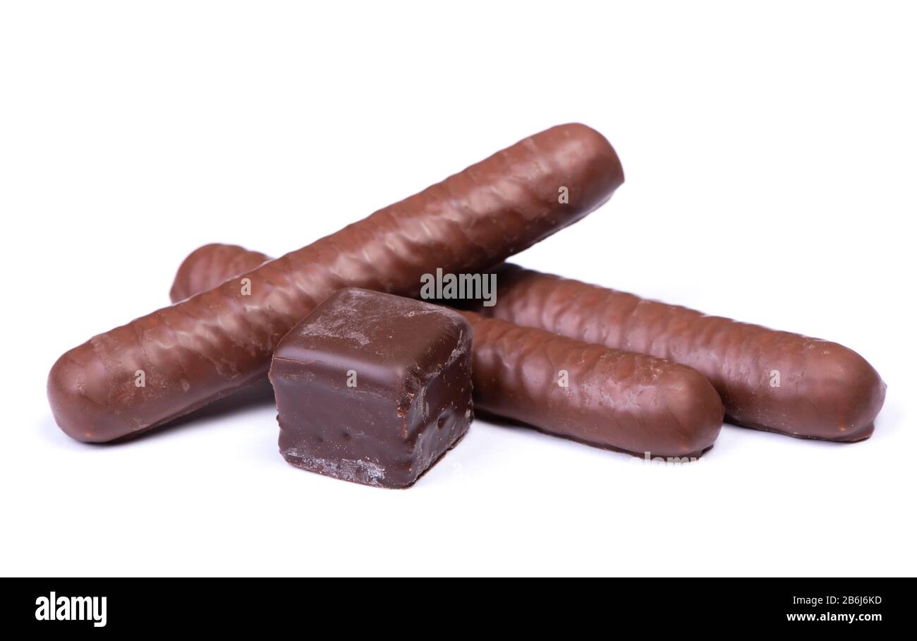 Group of chocolate sweets isolated on white background Stock Photo - Alamy