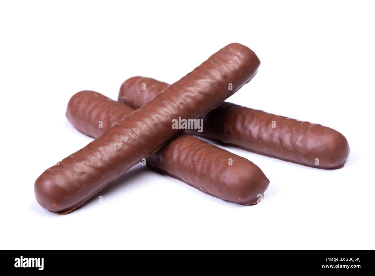 Group of chocolate sticks isolated on white background Stock Photo - Alamy