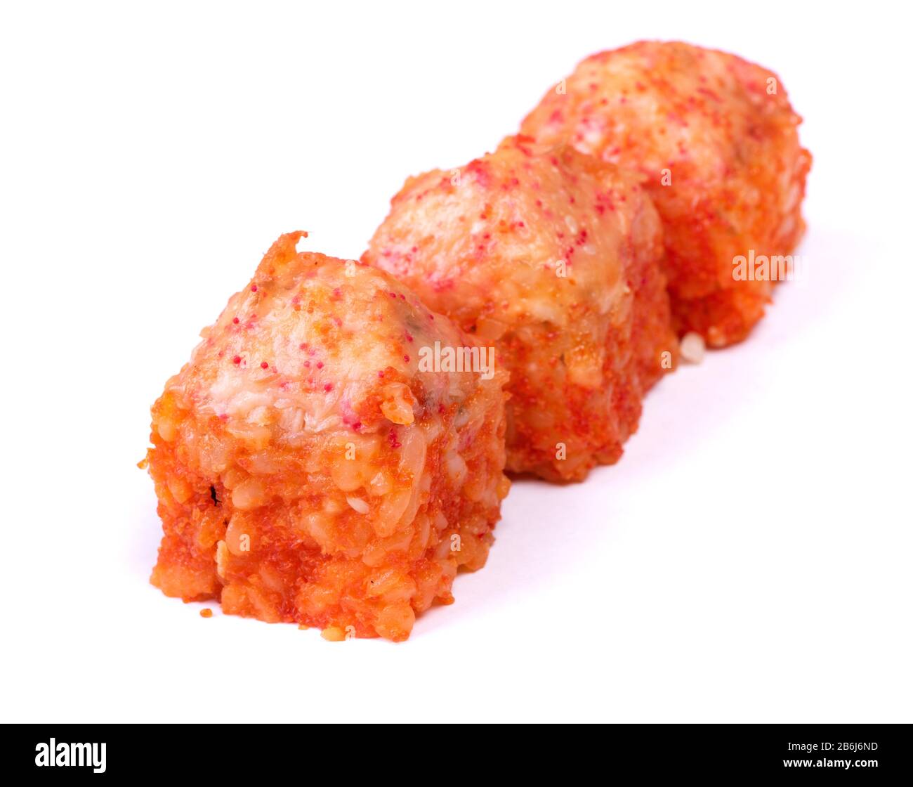 Group of red sushi isolated on white background Stock Photo - Alamy