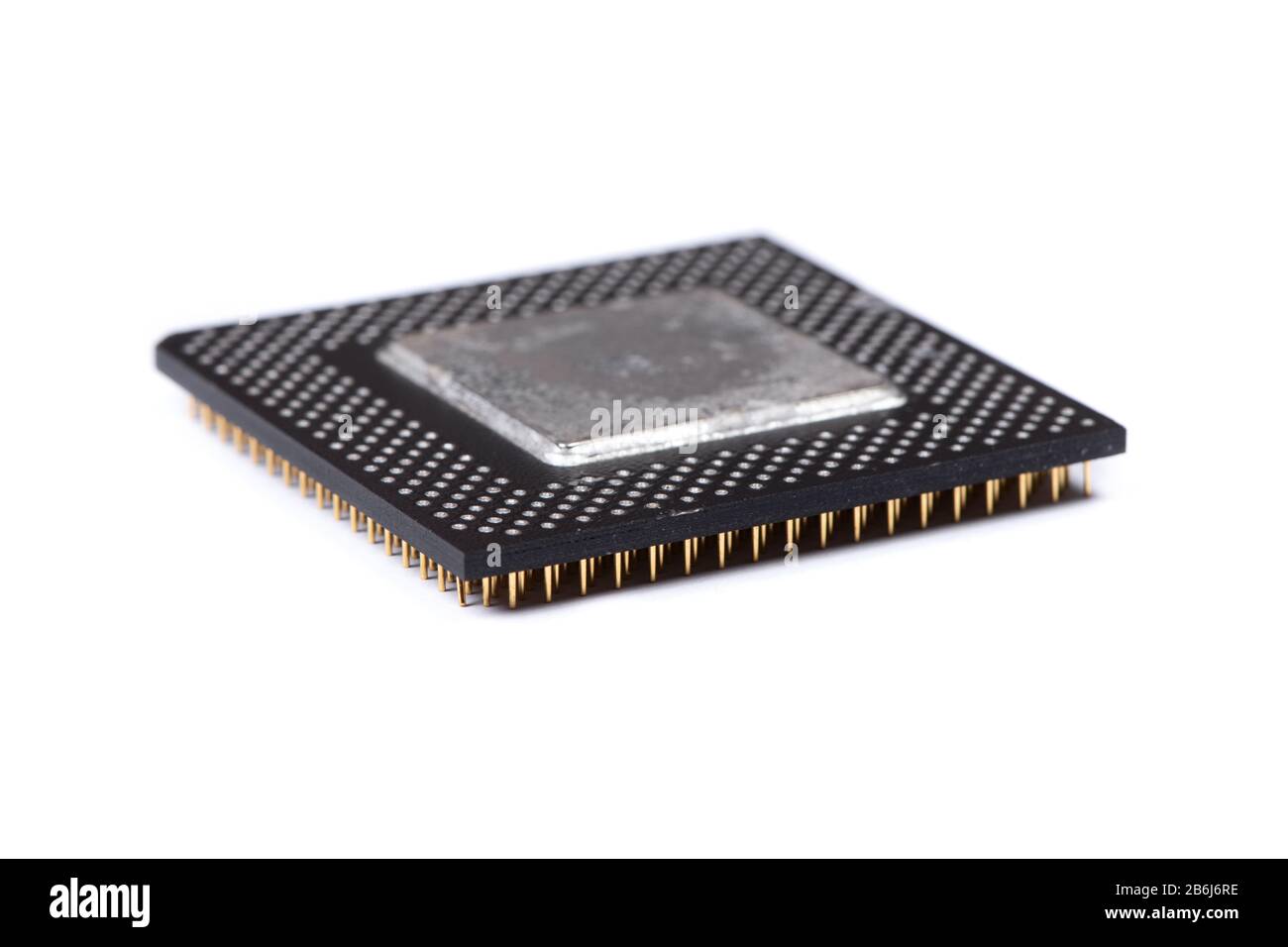 Old cpu processor isolated on white background Stock Photo - Alamy
