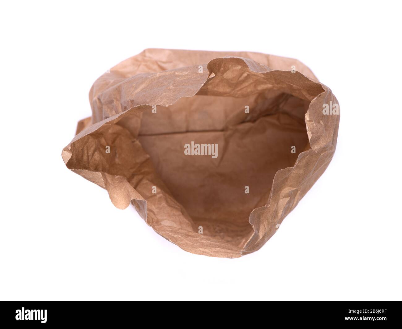 Crumpled paper bag isolated on white background Stock Photo - Alamy