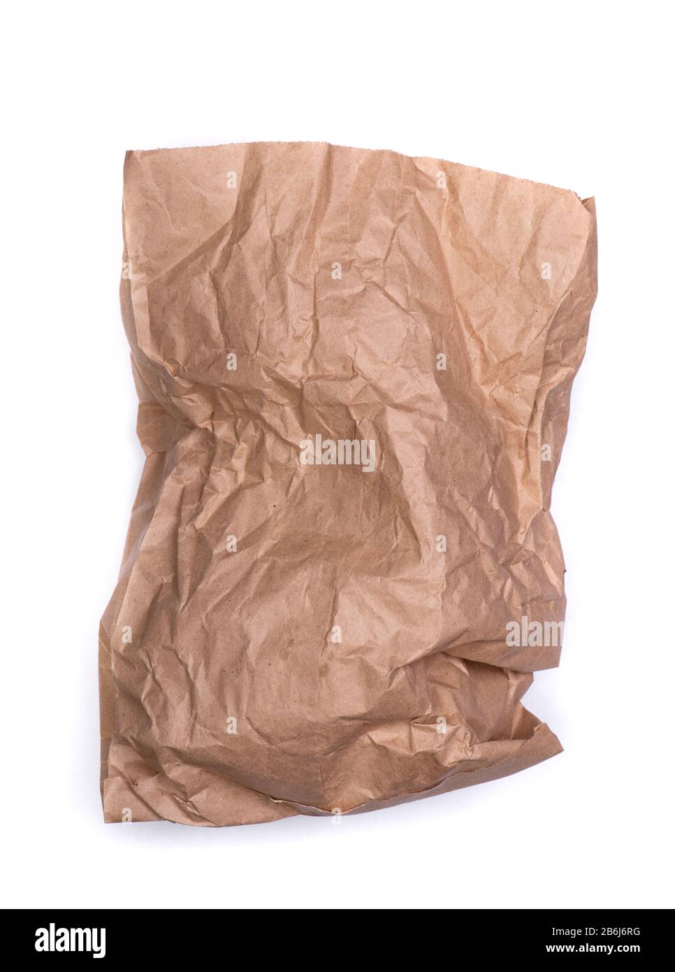 Crumpled paper bag isolated on white background Stock Photo - Alamy