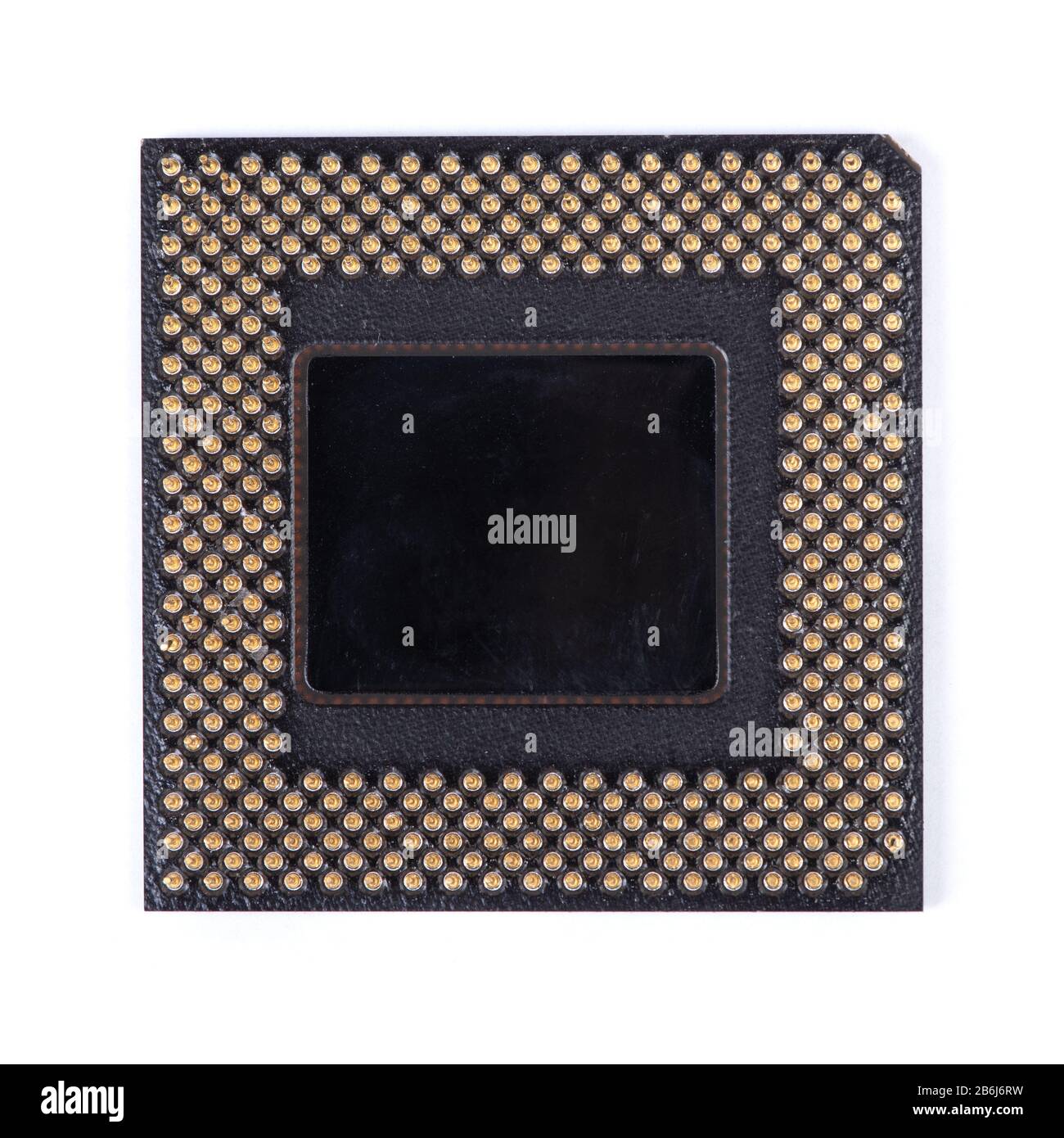Old cpu processor isolated on white background Stock Photo - Alamy