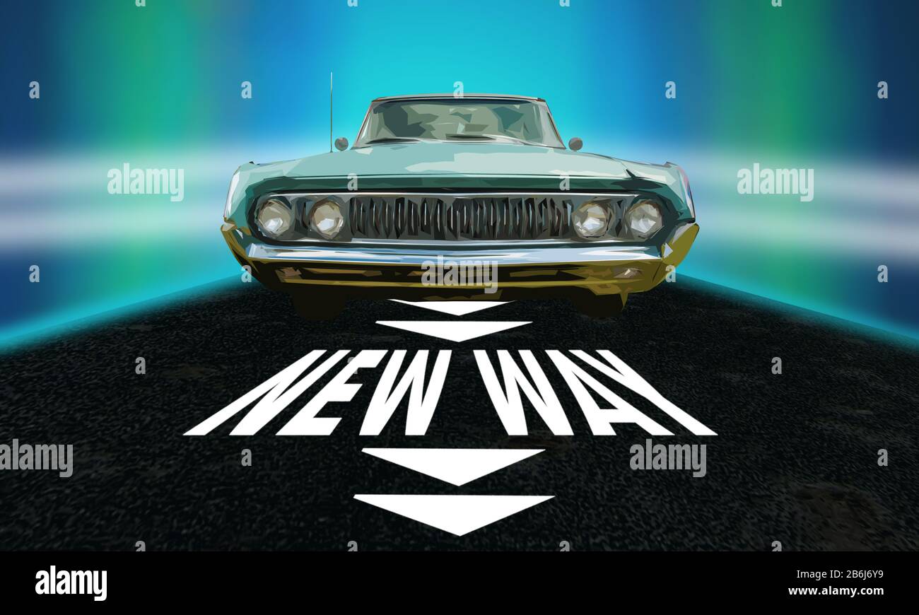 Street Sign the Direction Way to New Way Stock Photo - Alamy