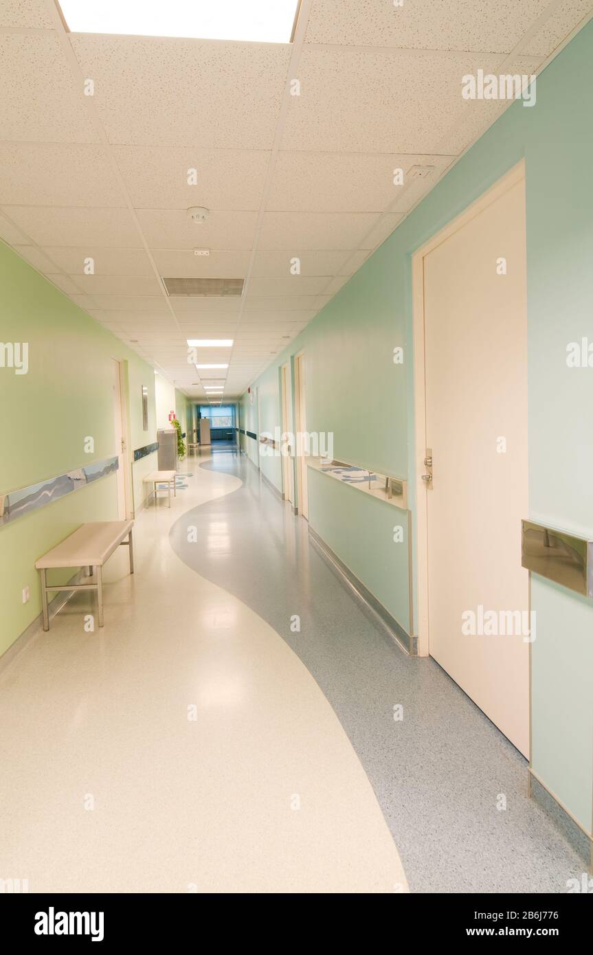 Long corridor in hospital Stock Photo - Alamy
