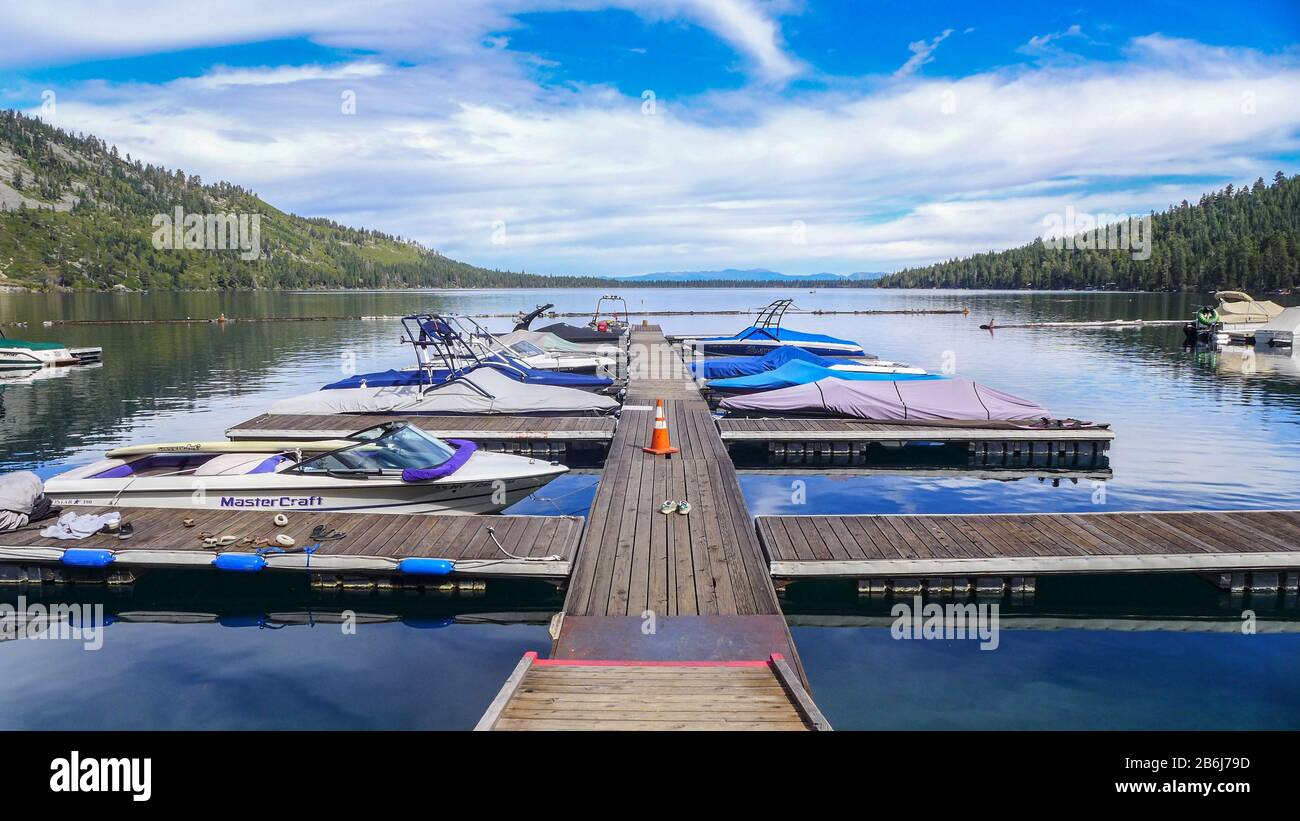Fallen leaf lake california boat hi-res stock photography and images ...