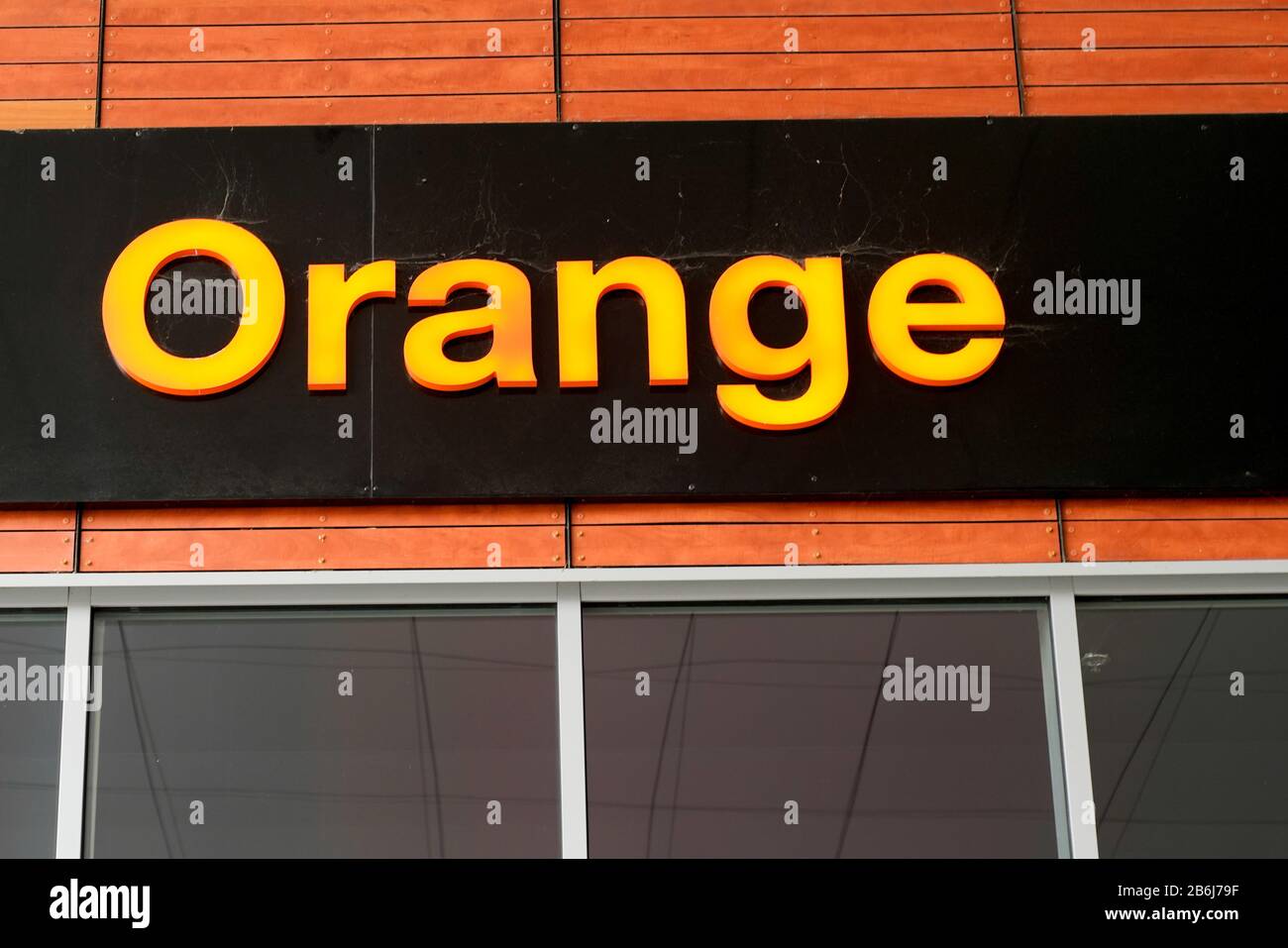 Logo orange telecommunications company logo sign hi-res stock ...