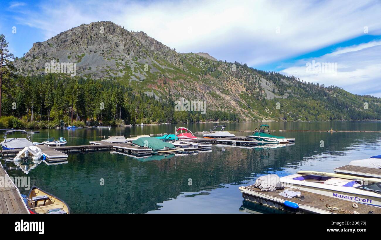 Fallen leaf lake california boat hi-res stock photography and images ...