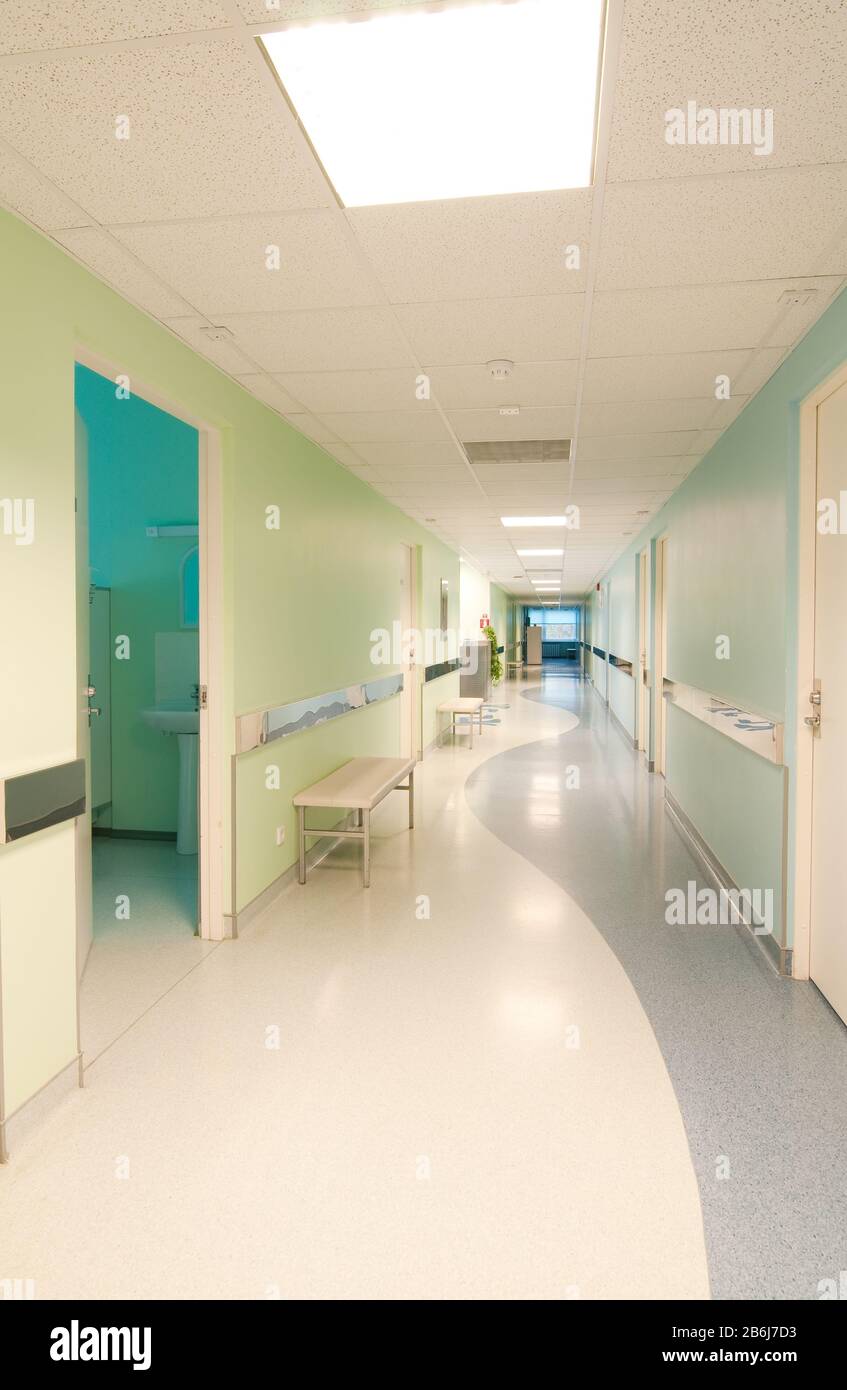 Hall in hospital Stock Photo - Alamy