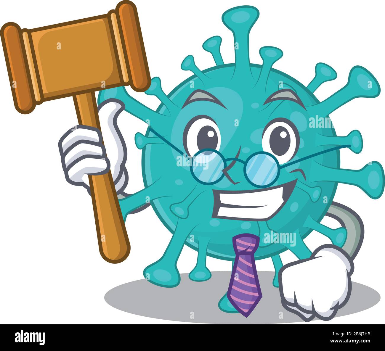Charismatic Judge corona zygote virus cartoon character design wearing ...