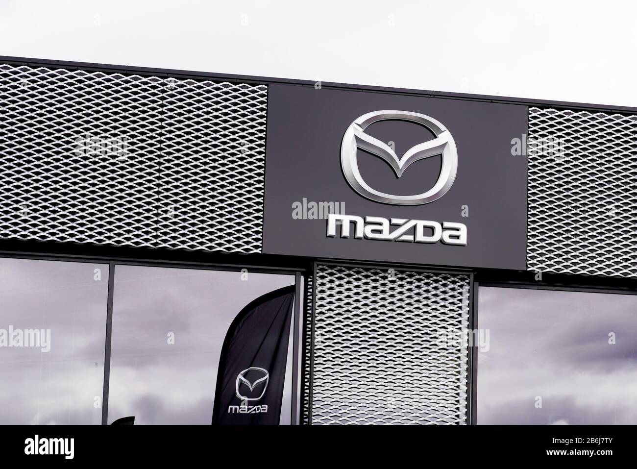 Bordeaux , Aquitaine / France - 10 02 2019 : sign store Mazda ...