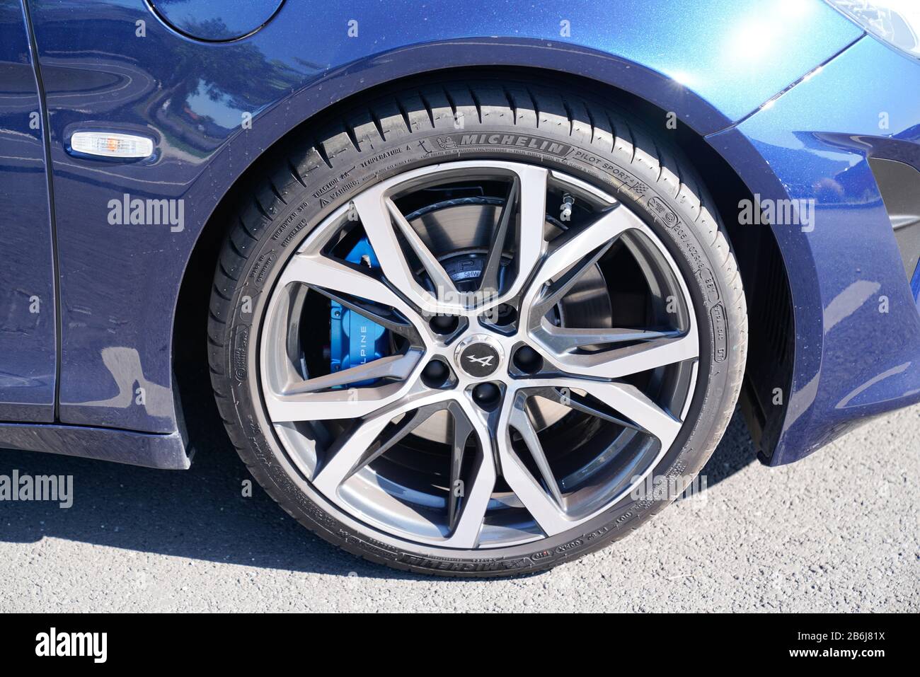 Bordeaux , Aquitaine / France - 10 23 2019 : front wheel modern Alpine ...