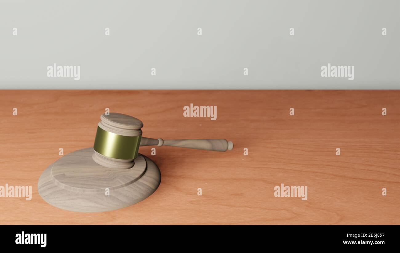 Wooden gavel 3d hi-res stock photography and images - Alamy