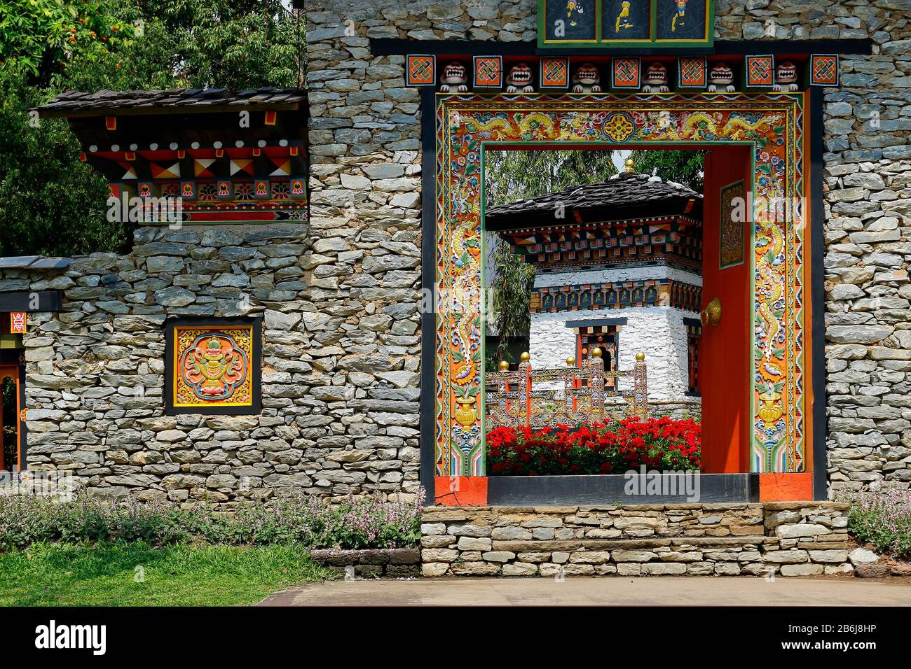 design of colorful Tibetan building Stock Photo - Alamy
