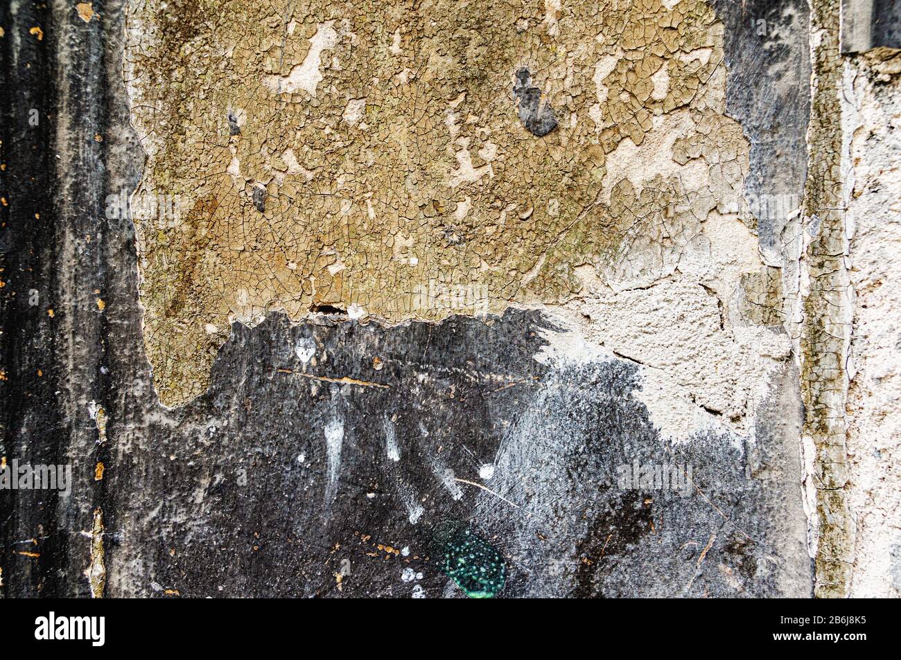 grey cement wall with deep tracks from old age and anticipation. Blank ...
