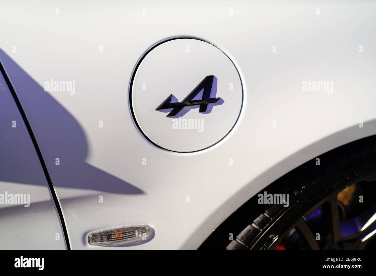 Bordeaux , Aquitaine / France - 10 15 2019 : a Alpine A110 logo sports ...