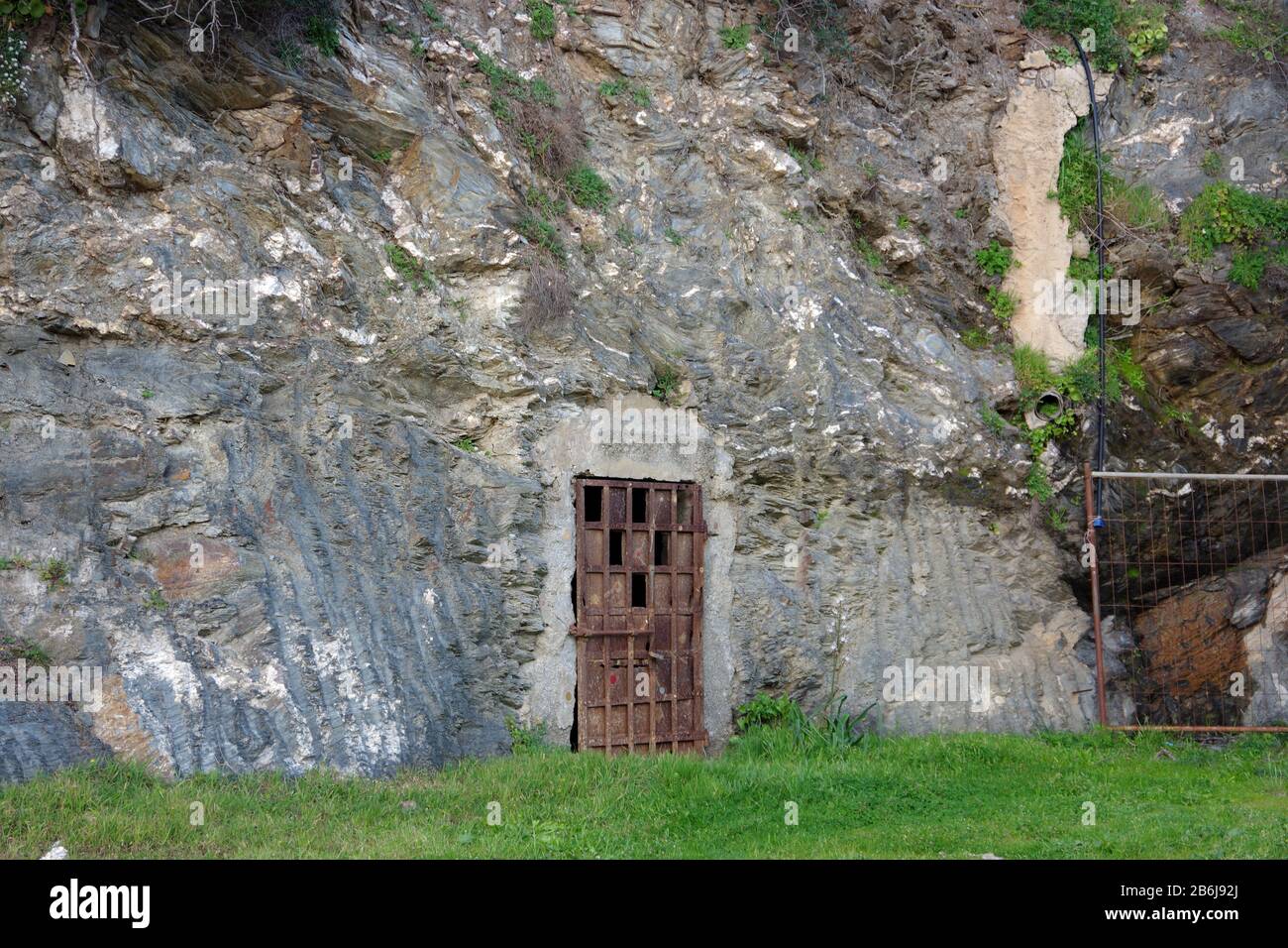 The ancient mining village named Argentiera, in Northern Sardinia. The ...