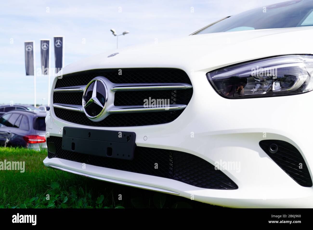 White mercedes trade vehicle hi-res stock photography and images - Alamy