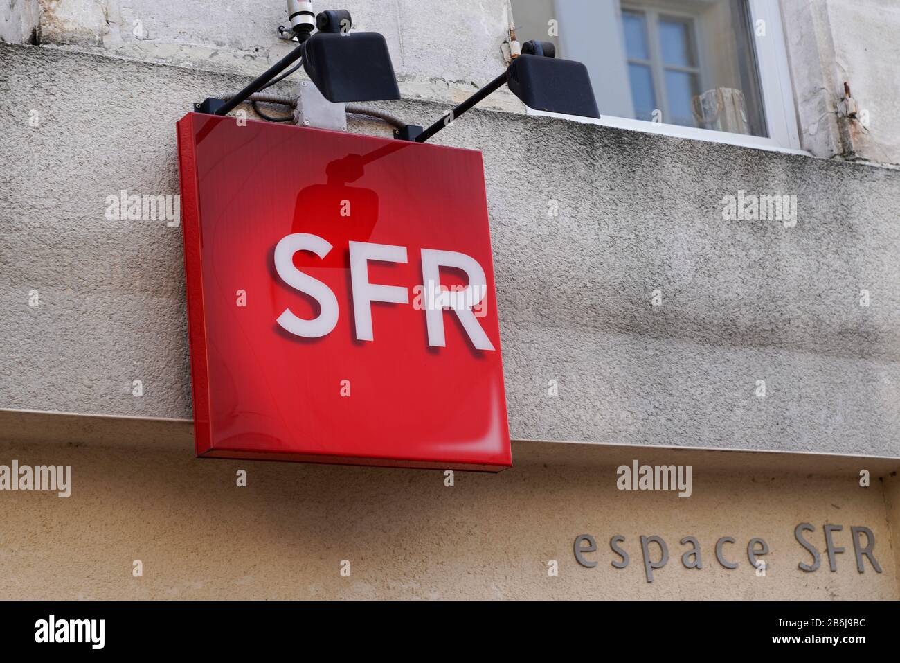 Bordeaux , Aquitaine / France - 12 04 2019 : SFR red logo shop french ...