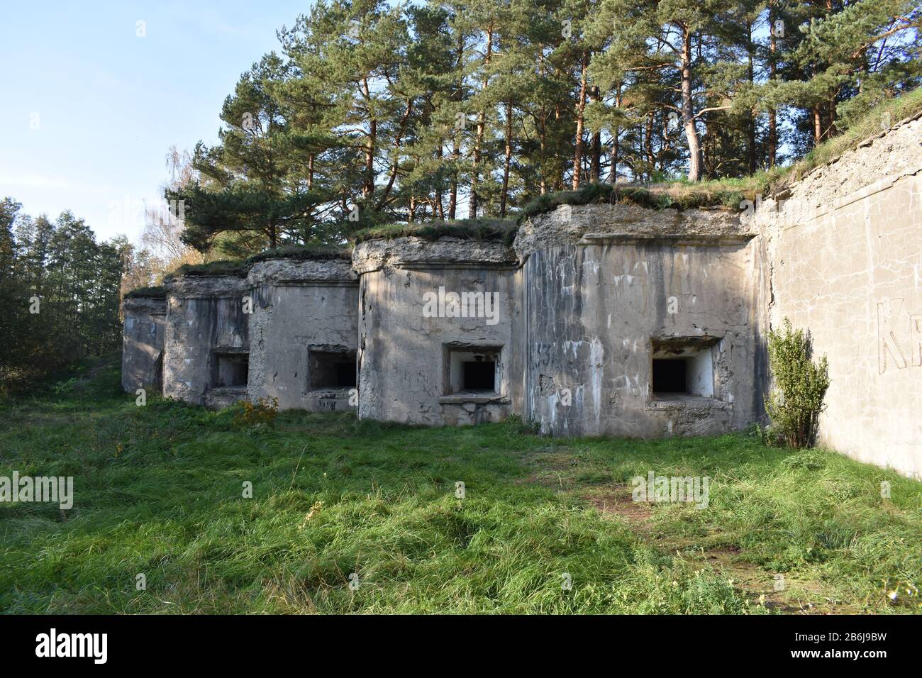 Old fortress redan fortification green grass Stock Photo - Alamy