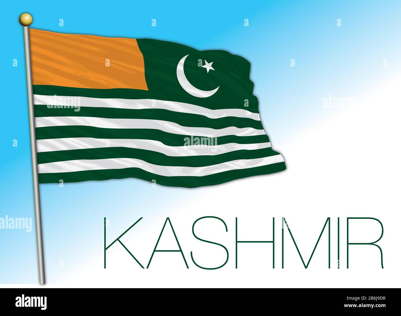 Kashmir territory flag, asia, vector illustration Stock Vector Image ...